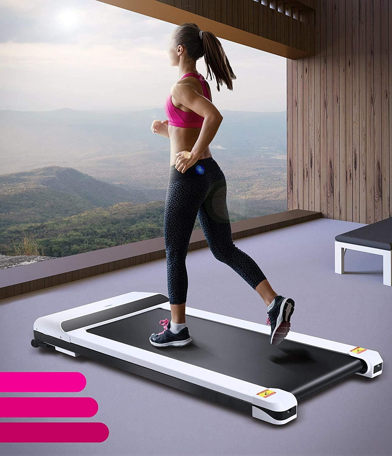 Arkham Running Machine Portable Treadmill With Foldable Wheels Under