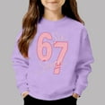 Girl's 67 Meme Hoodie Loose Preppy Comfortable 6 7 Meme Sweatshirts St ...