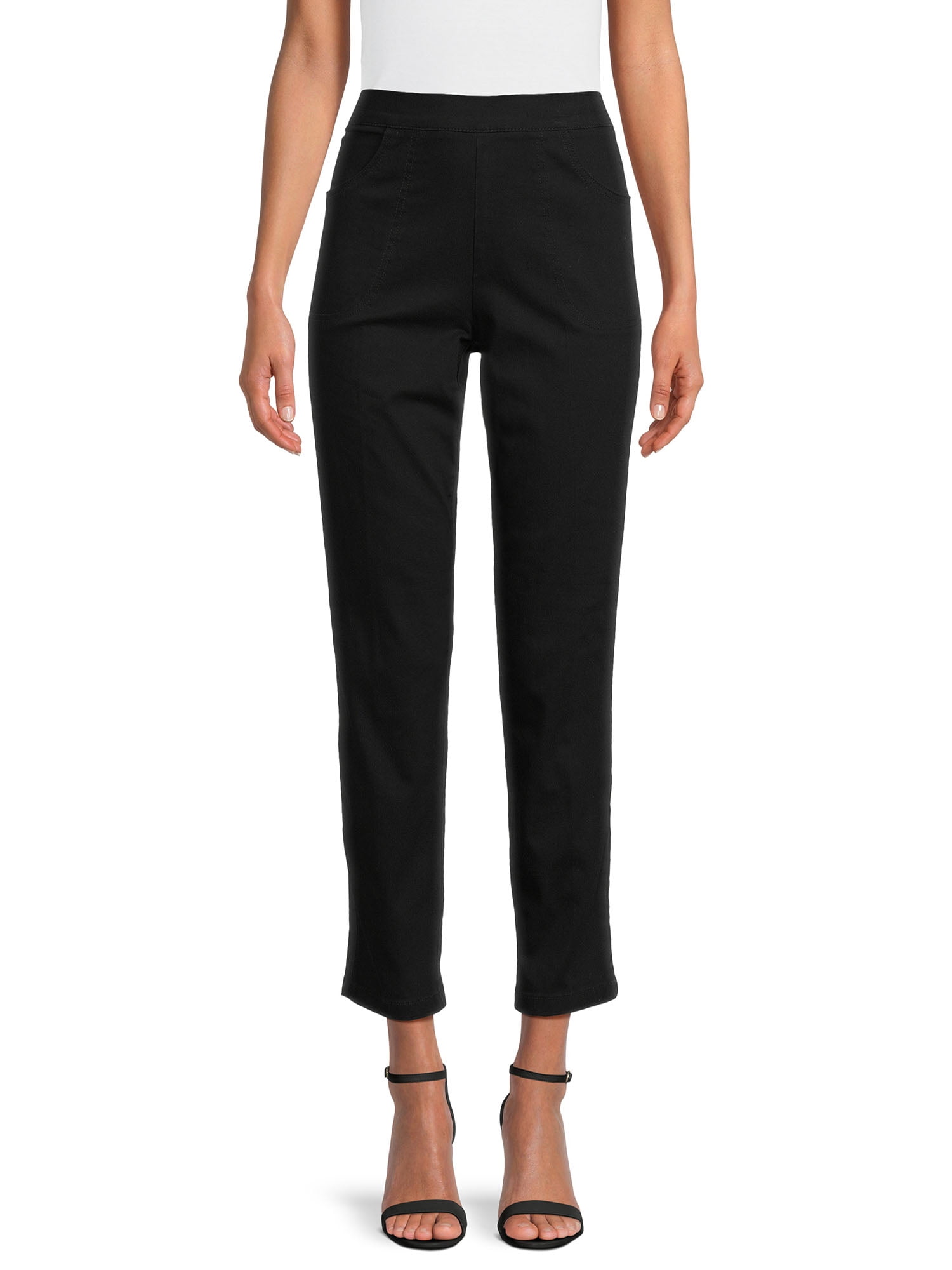 RealSize Women's Straight Leg Pull On Pants with Pockets - Walmart.com