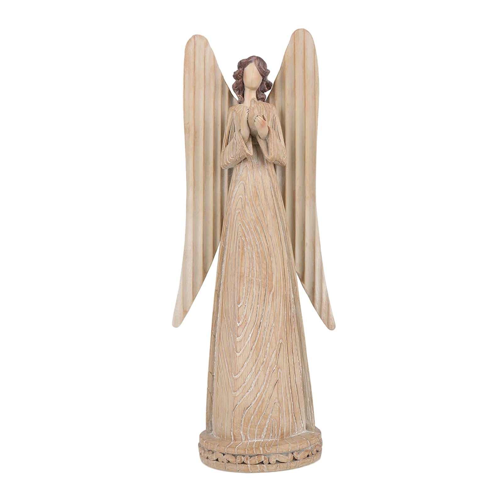 Resin Angel Figurine Carved Praying Angel Statue for Farmhouse Desktop ...