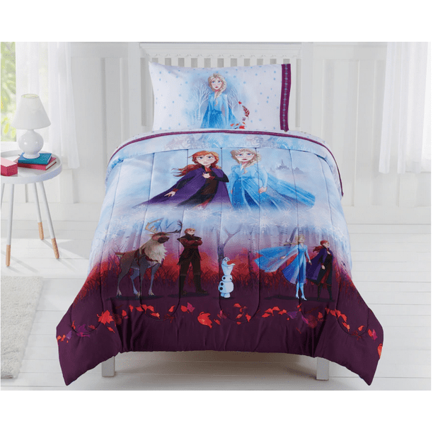 Disney Frozen Elsa Anna Kids Queen Comforter & Sheets- 5 Piece Bed In A ...