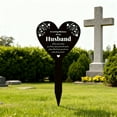 In Loving Memory Husband Remembrance Stake - Black Heart Grave Decor ...
