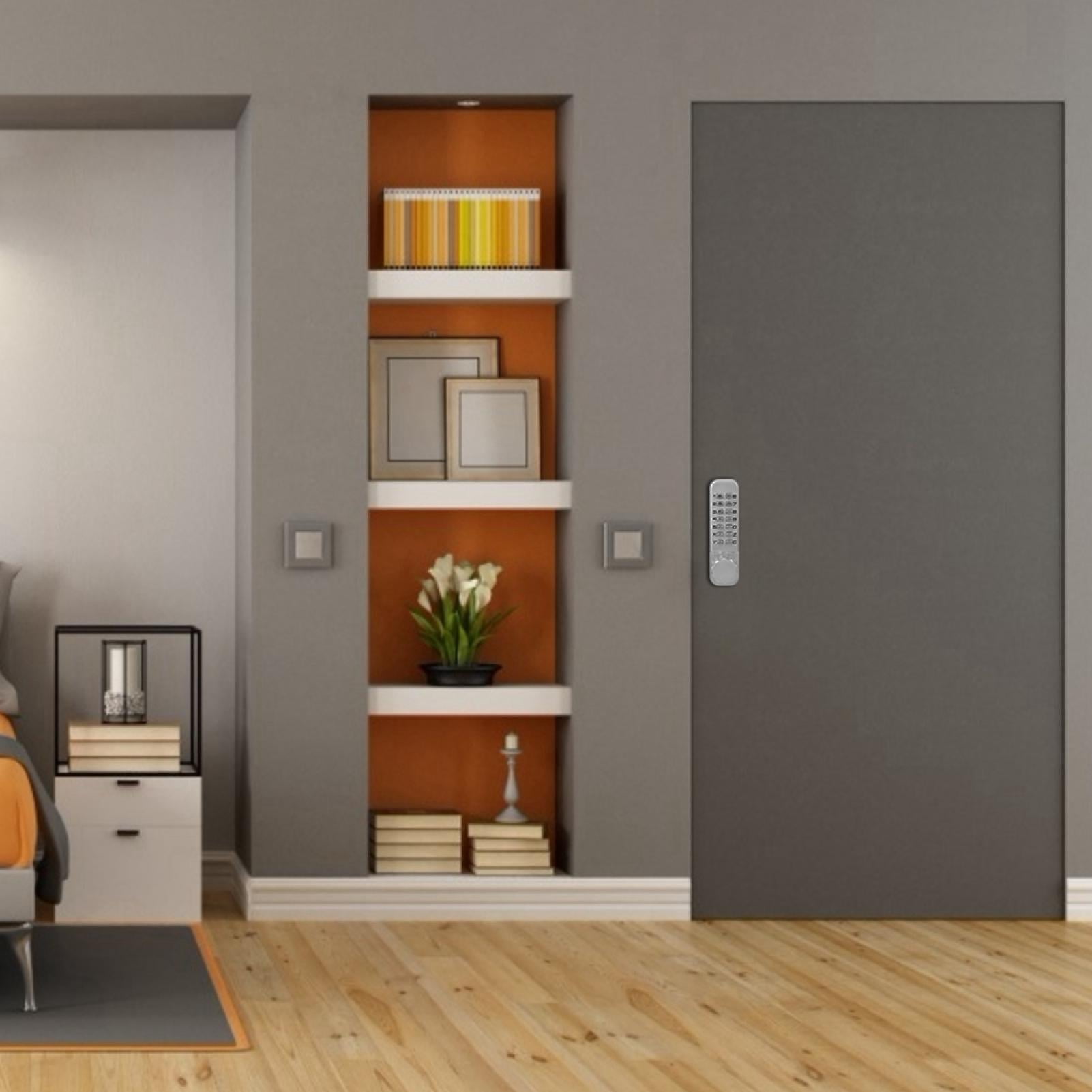 Cerradura de teclado con botón de puerta digital, cerradura digital con llave mecánica Teclado ...