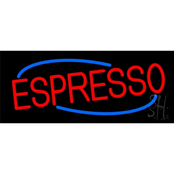 Red Coffee Mug LED Neon Sign 13 x 32 - inches, Black Square Cut Acrylic ...