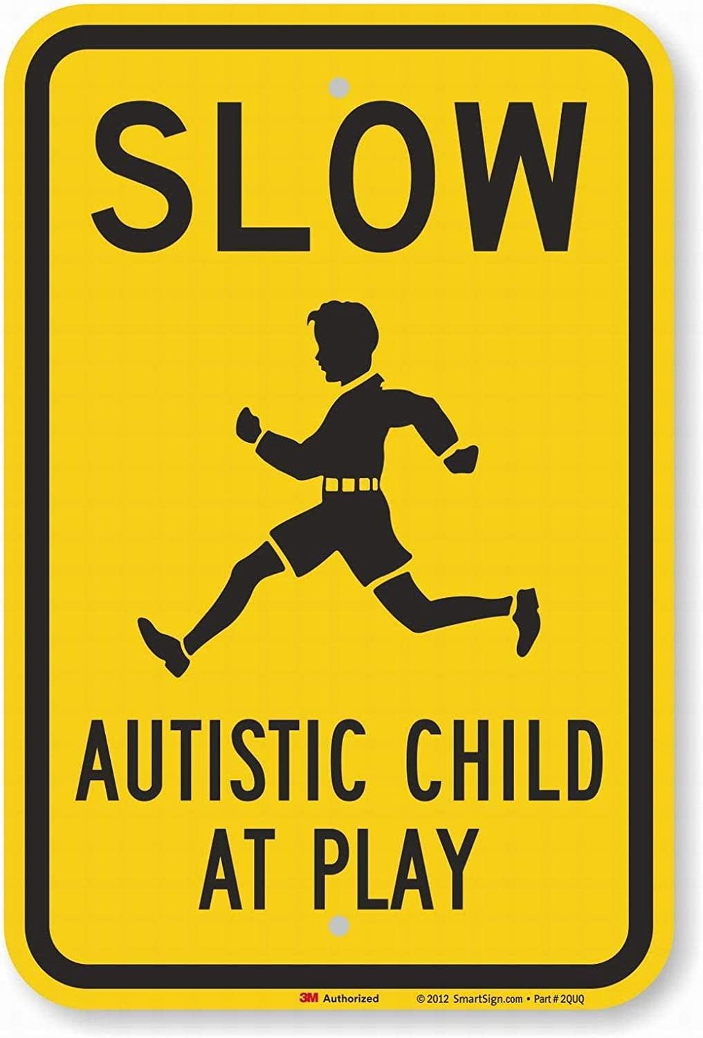 Garage Decor Sign Slow - Autistic Child at Play Sign Safety Sign ...
