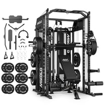 Mikolo Functional Trainer & Smith Machine, 2×2"Uprights (33 Holes ...