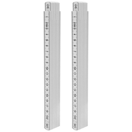 2Pcs Folding Rulers, 2m Folding Carpenters Ruler Lightweight Compact ...