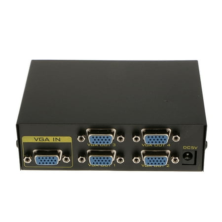 1 to 4 Monitor Out VGA SVGA Video L Display Splitter Box US Adapter ...