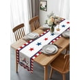 Burlap Table Runner 60 Inches Long, USA Lovely Dwarf Wearing Flag Hat ...