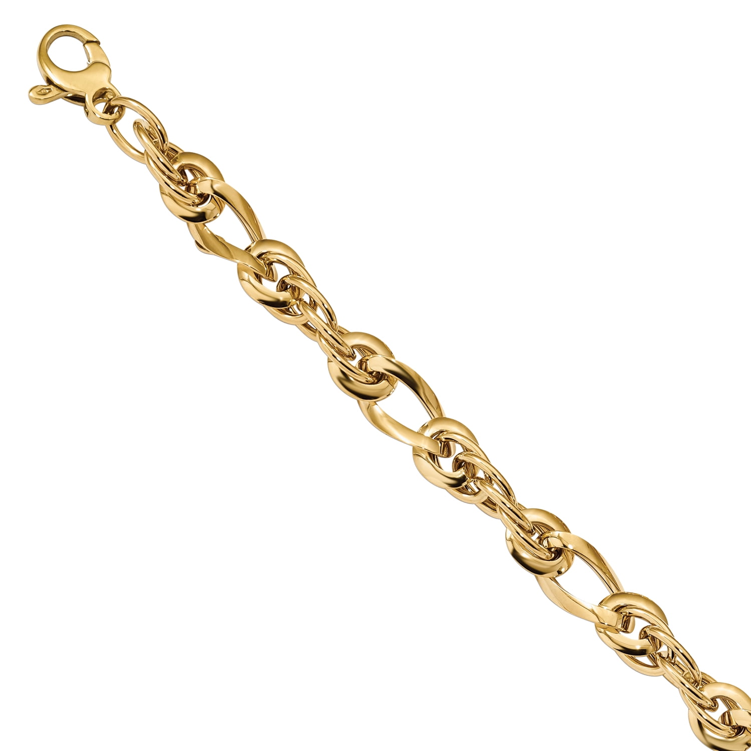 Primal Gold 14 Karat Yellow Gold Polished Fancy Link 7 Inch Bracelet ...