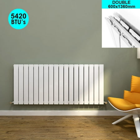 ELEGANT Designer White Wall/Floor Mounted Radiator Horizontal ...