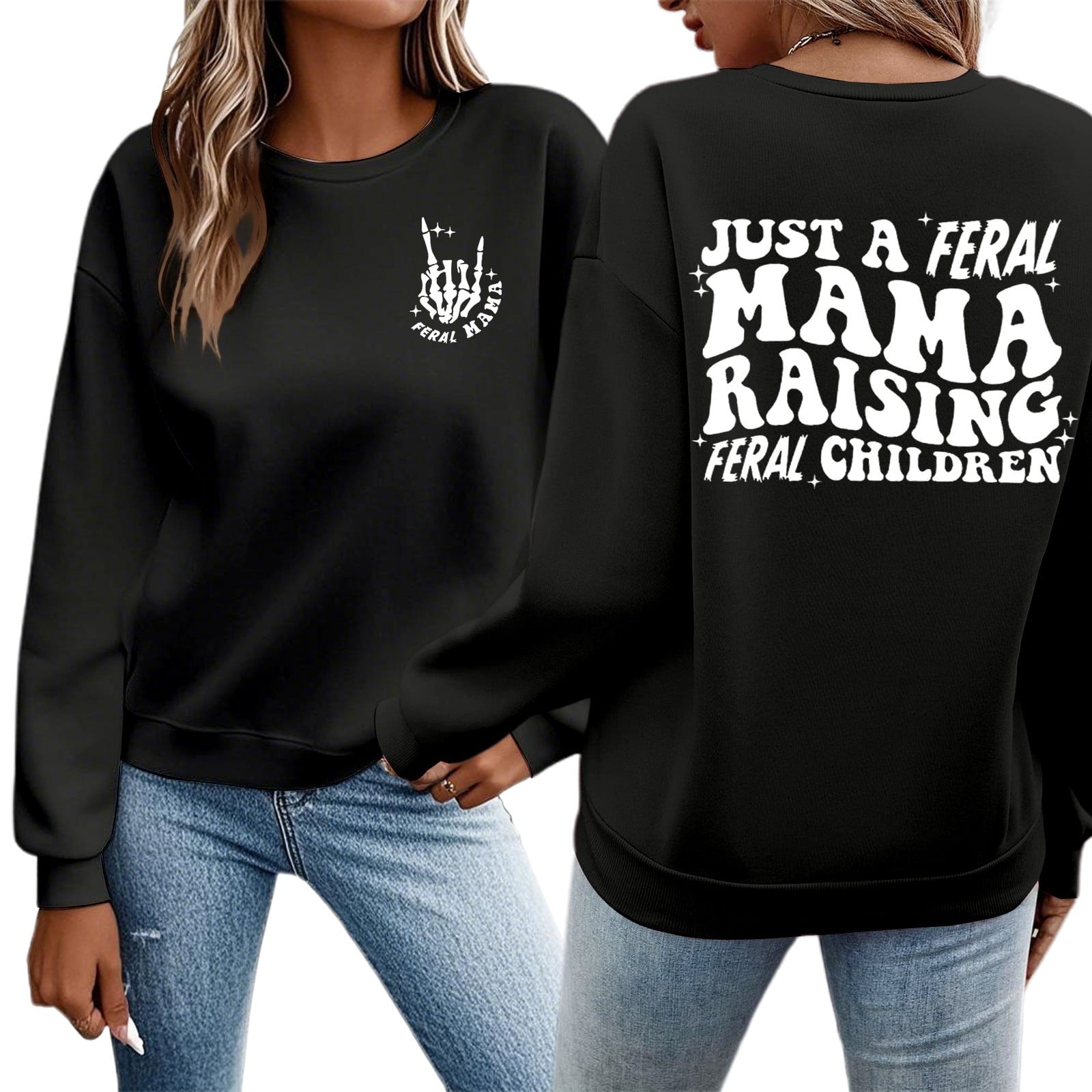 Click here for Duojiaj Womens Fashion Casual Print Crewneck Long... prices