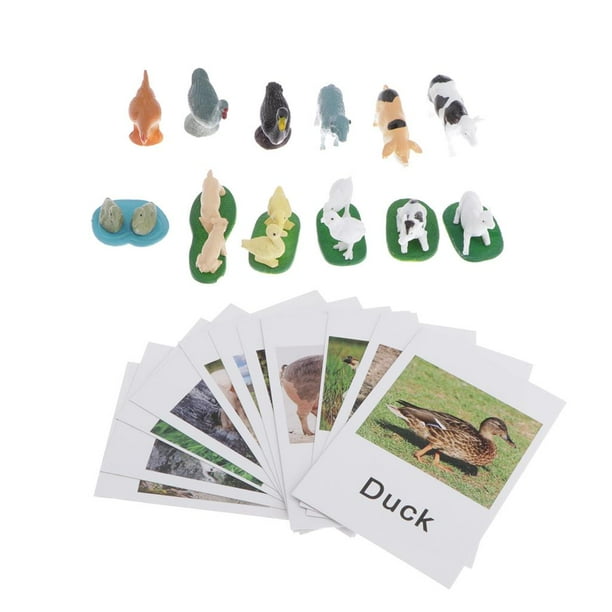 Montessori Animal Match Card - Miniature Farm Animals with Matching ...