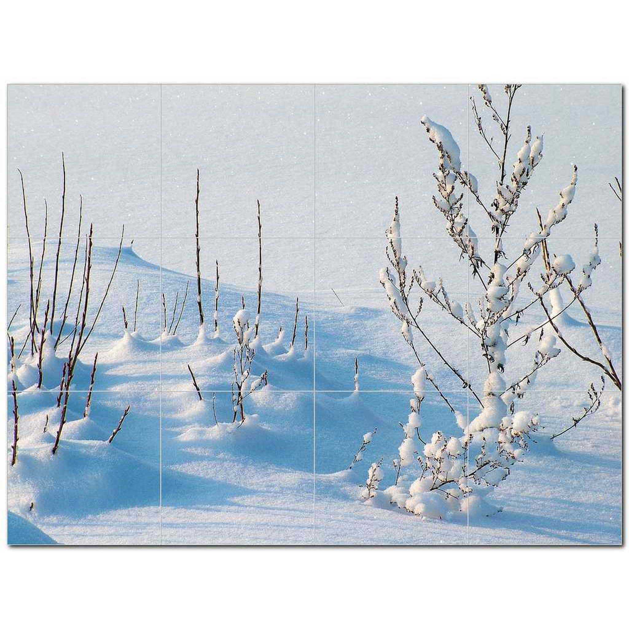Winter Snow Ceramic Tile Mural Kitchen Backsplash Bathroom Shower ...