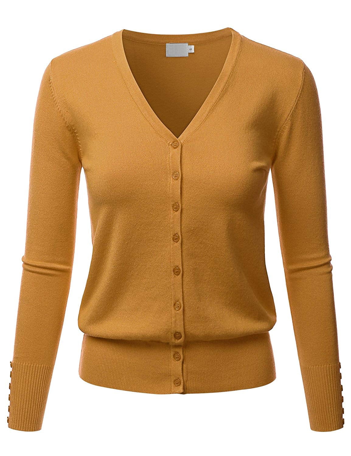 Women's V-Neck Button Down Long Sleeve Classic Knit Cardigan Sweater ...
