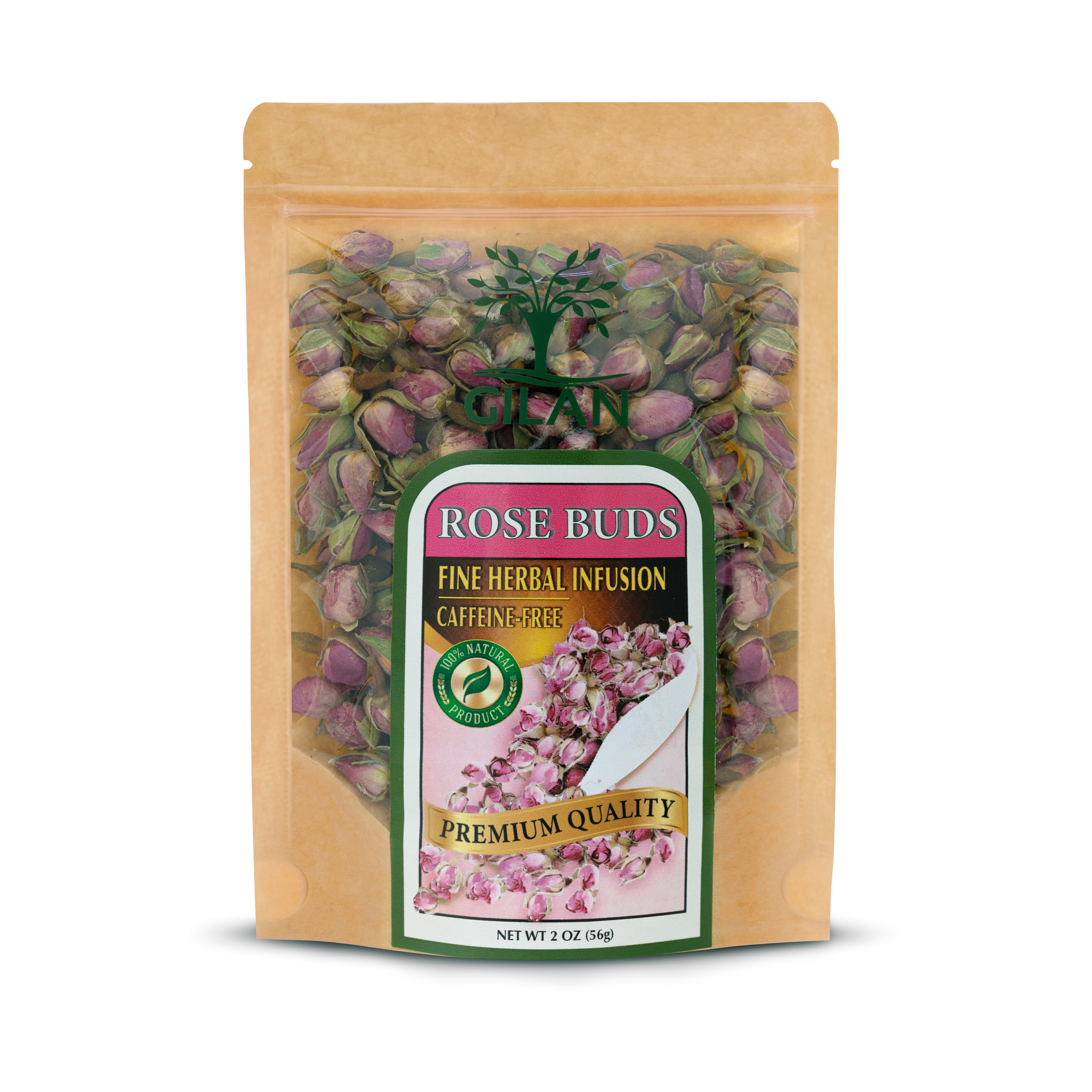 Gilan Pink Rose Buds Tea, Fragrant Herbal Tea, 100% Natural, 2 oz ...