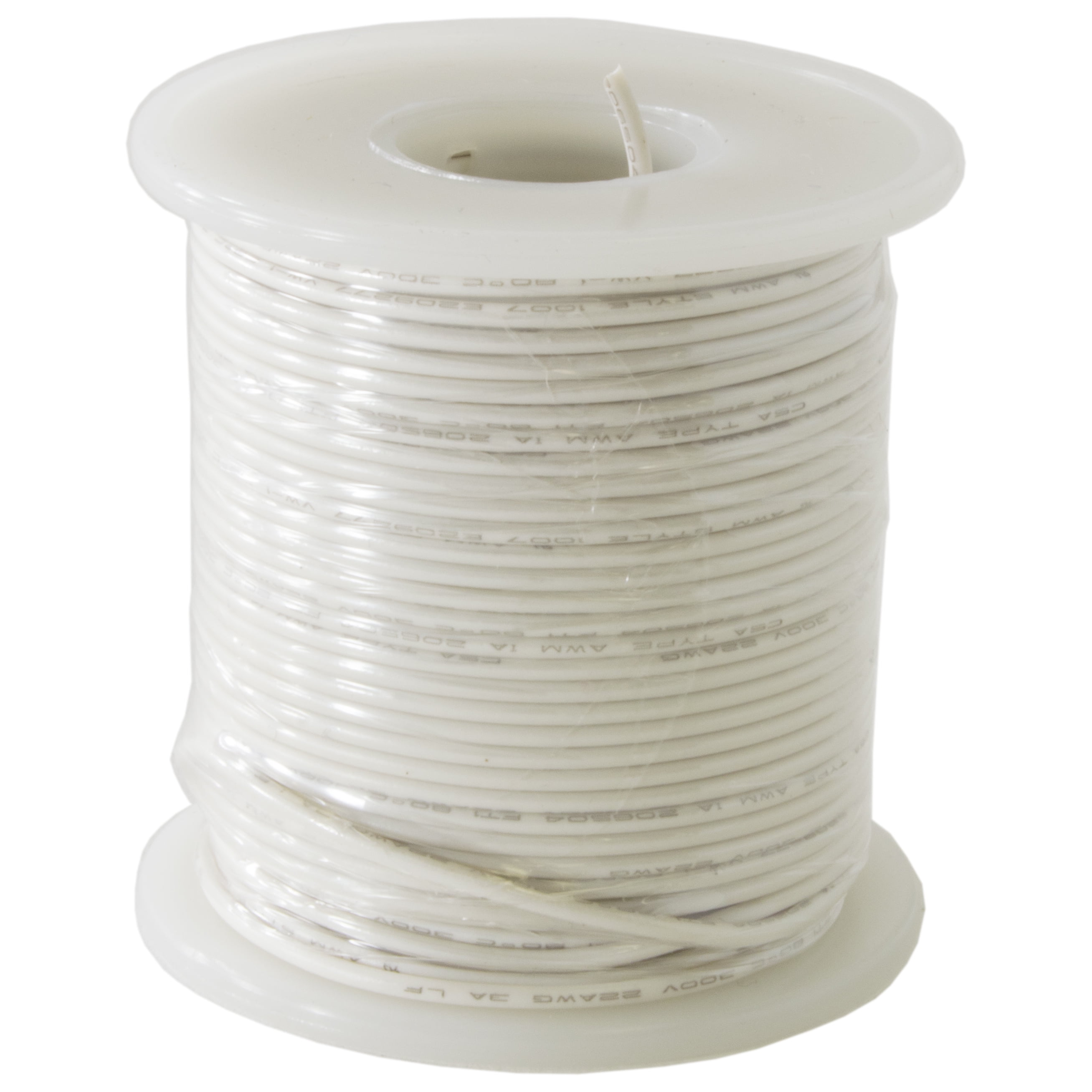 Hook Up Wire 22 Gauge Solid (100' / White) - Walmart.com - Walmart.com