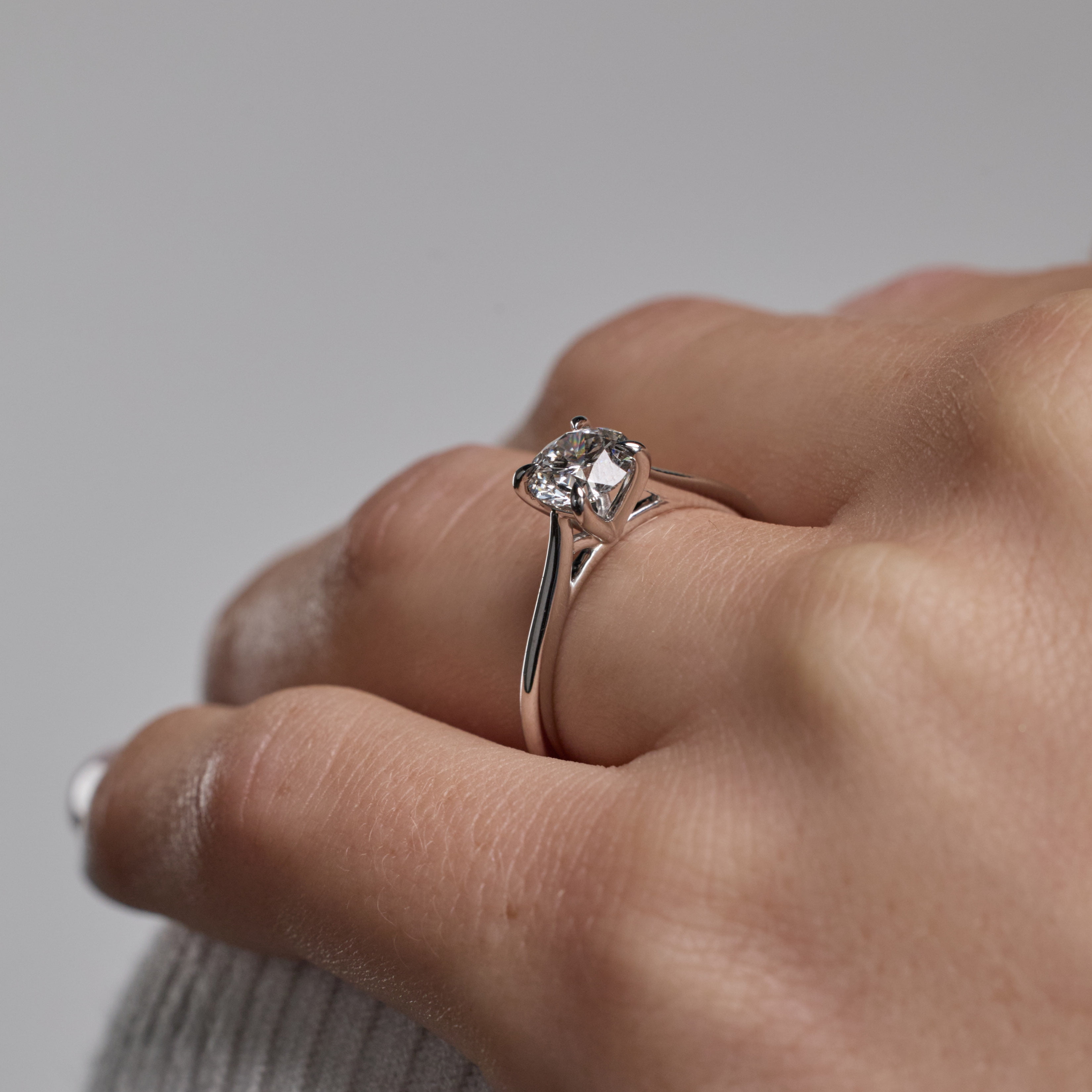 Unique Moments 3 4 Ct Lab Grown Diamond Solitaire Engagement Ring 10K White Gold for Women J SI I1 Walmart