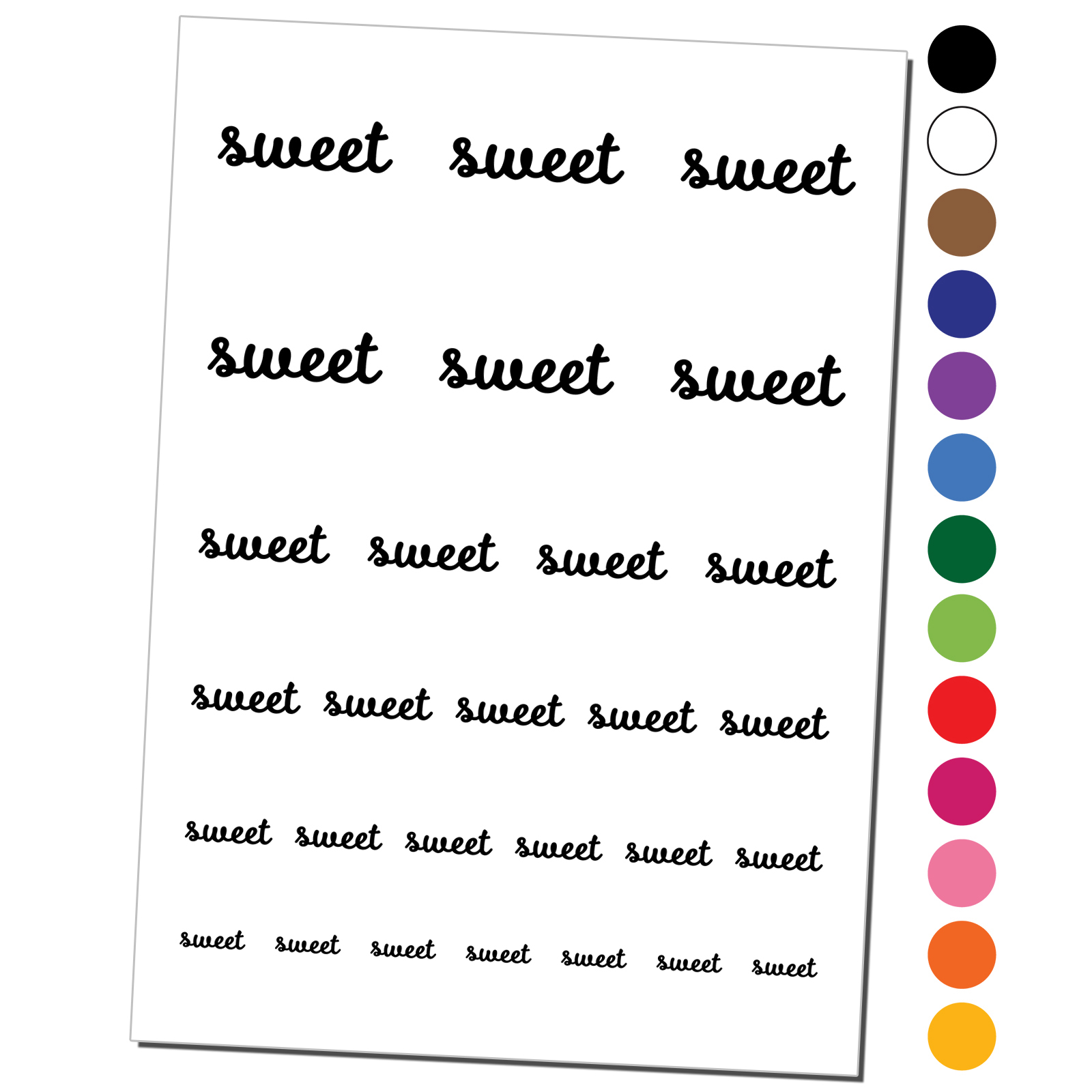 Sweet Text Cursive Water Resistant Temporary Tattoo Set Fake Body Art ...