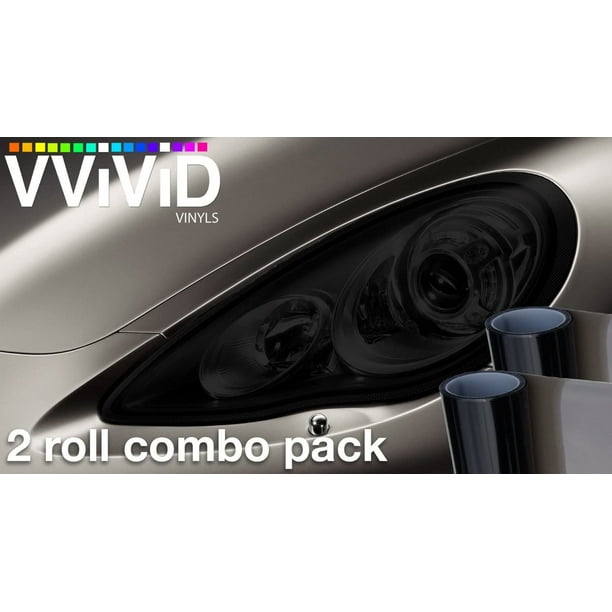 VViViD® Smoke Black Gloss Vinyl Headlight Foglight Transparent Wet Tint ...