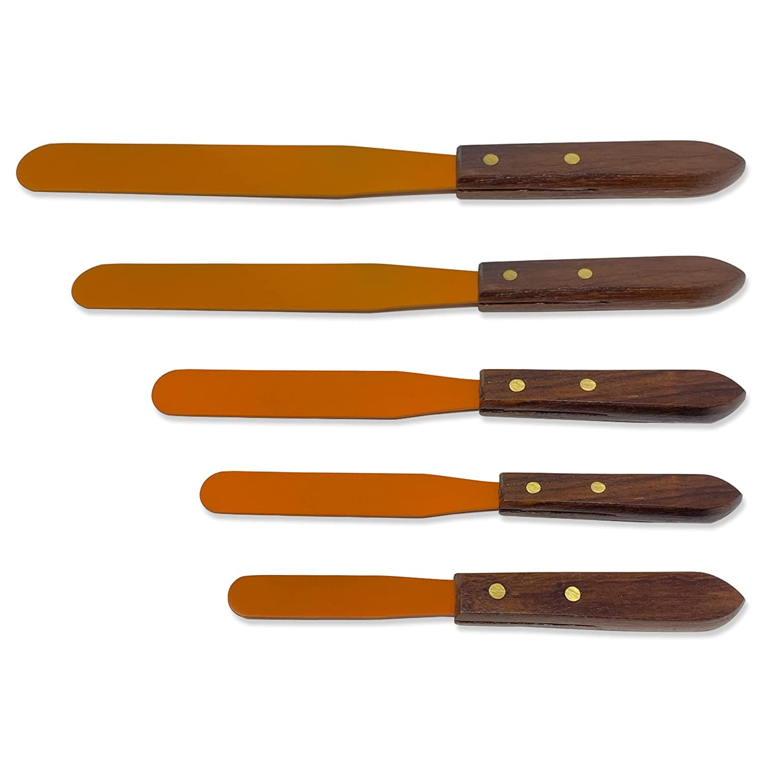 Scientific Labwares PTFE-Coated Blade Spatula with Wooden Handle, Set ...