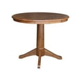 36'' Round Solid Wood Pedestal Dining Table in Distressed Oak by ...