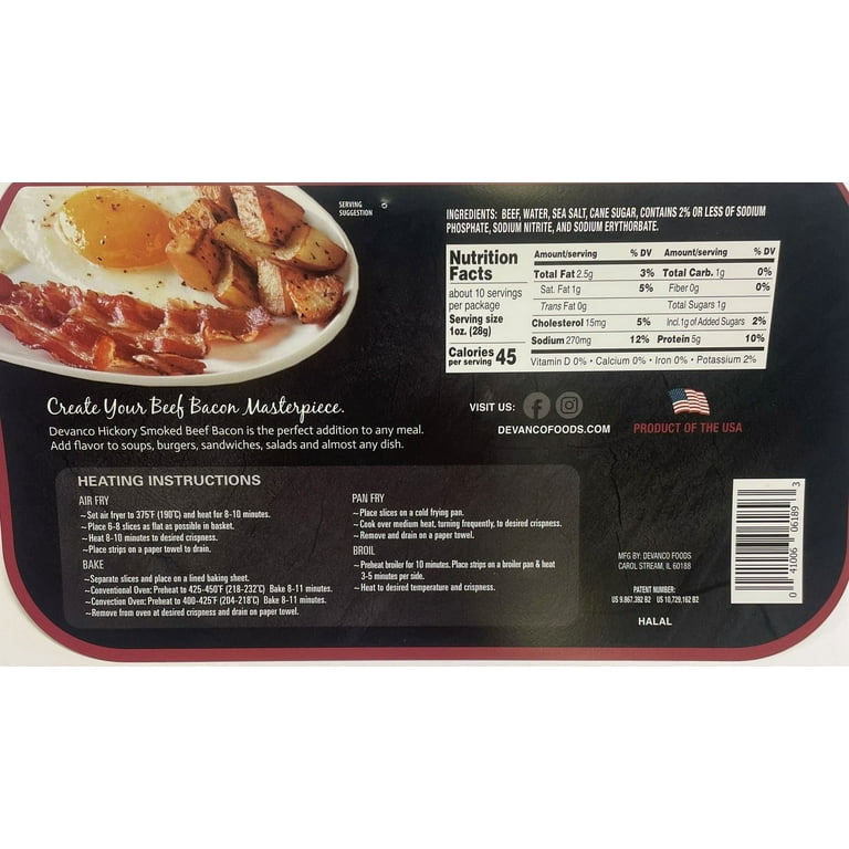 Bacon Unsmoked Congelado Halal Beef Bacon Rebanado 500gr X 2 Pack ...