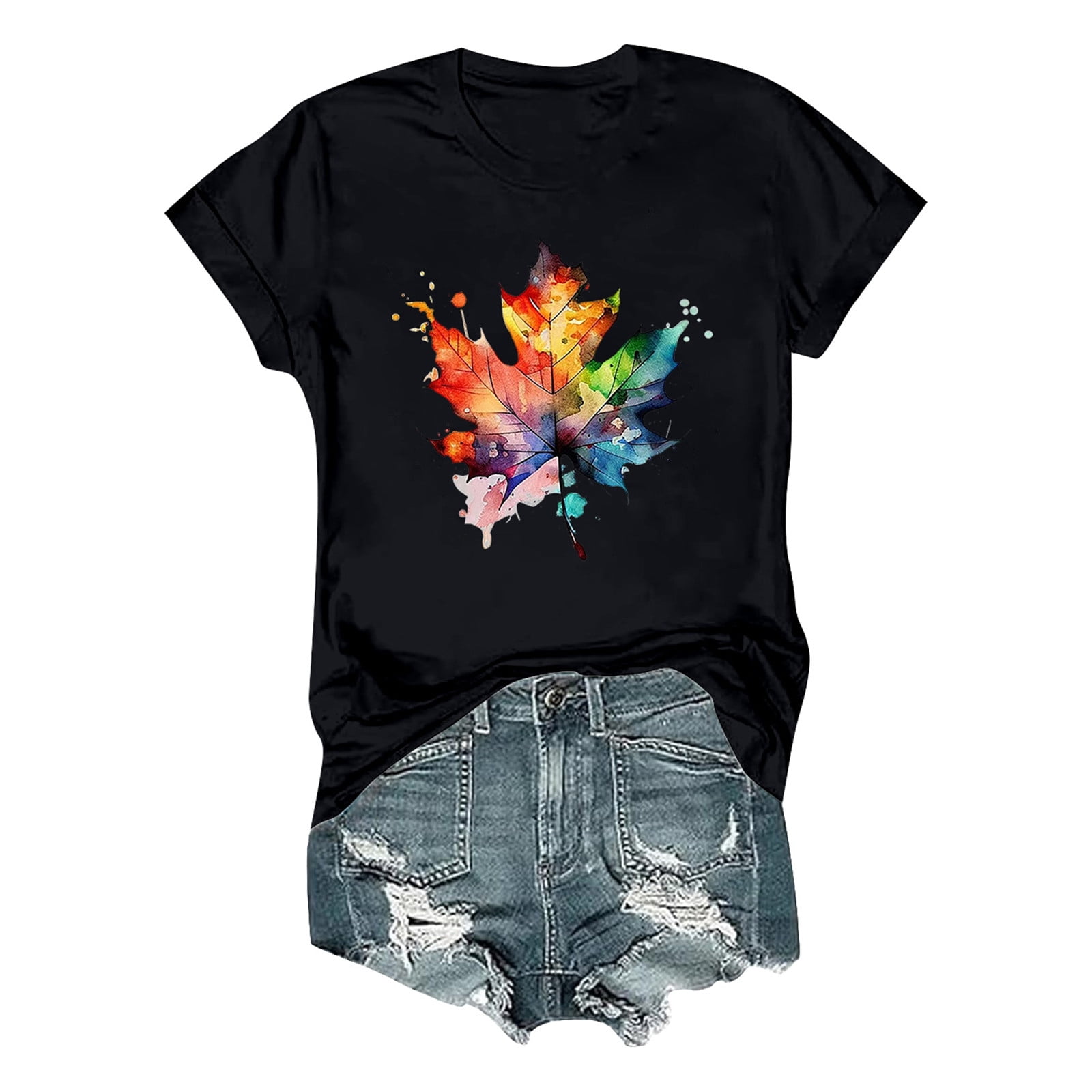 Click here for Icvfdpl T Shirts For Women Canada Day Casual Maple... prices