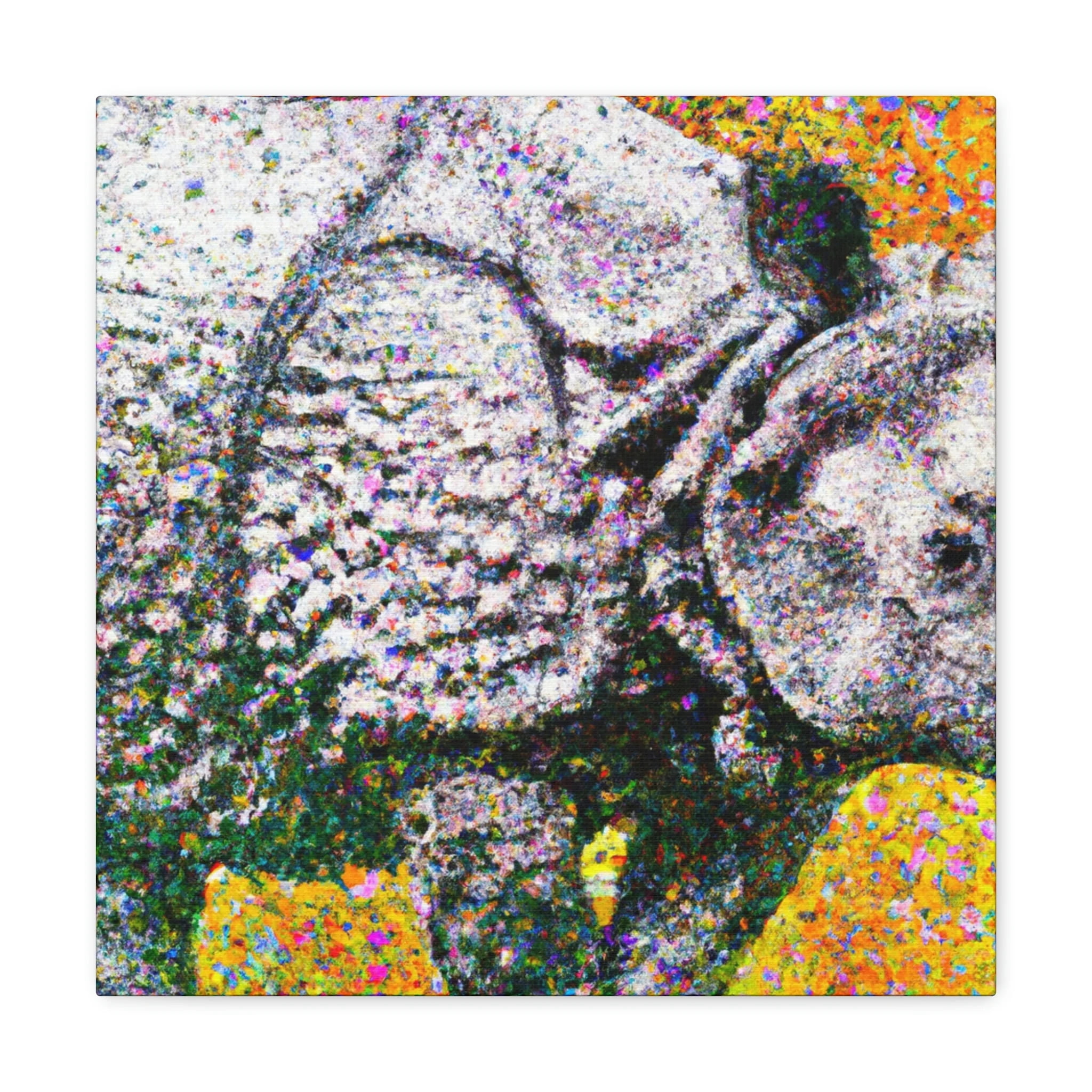 Rhinoceros Pointillism Surge - Canvas - Walmart.com