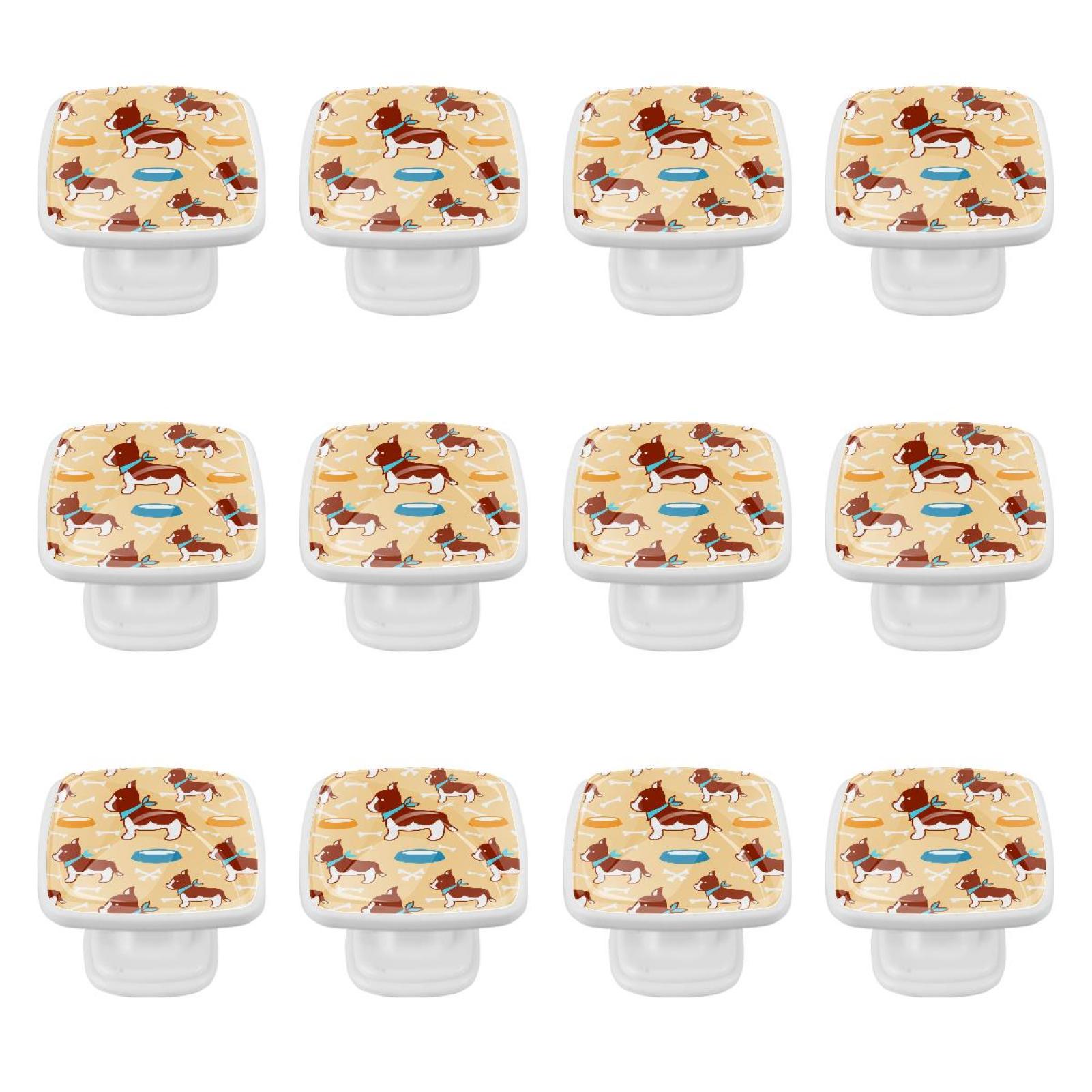 12 Pieces Drawer Pulls Handle Square Wardrobe Cabinet Dog and Bones ...