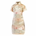 KAUOD Girls Chinese Qipao Dress Short Sleeve Printed Cheongsam for ...