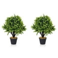 Poetree Large Fake Trees, 2PCS 24 Inch Tall Boxwood Ball-Shaped ...