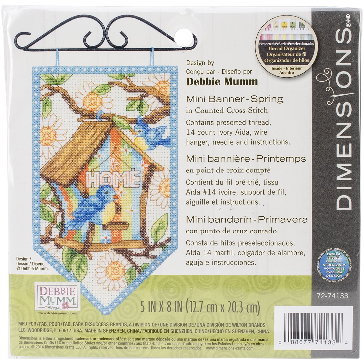 Debbie Mumm Spring Banner Counted Cross Stitch Kit-5"X8" 14 Count ...