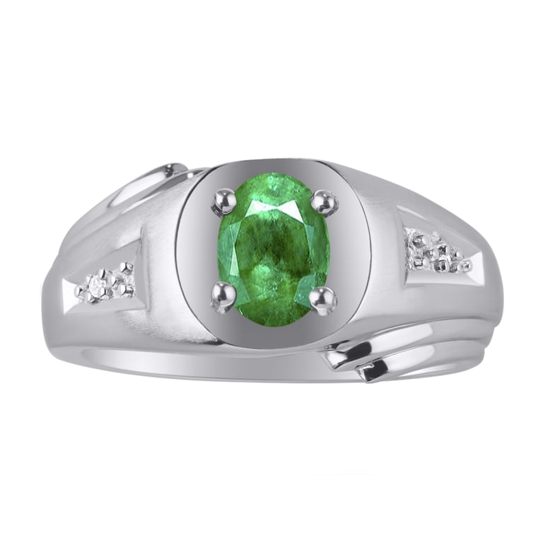 Panna Stone Ring Designs In Silver