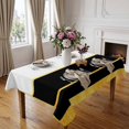 Abstract Geometric Golden Lines Table Cloth 52x70in, Waterproof ...