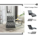 KINFFICT Modern Velvet Chaise Lounge Chair with Acrylic Legs for ...