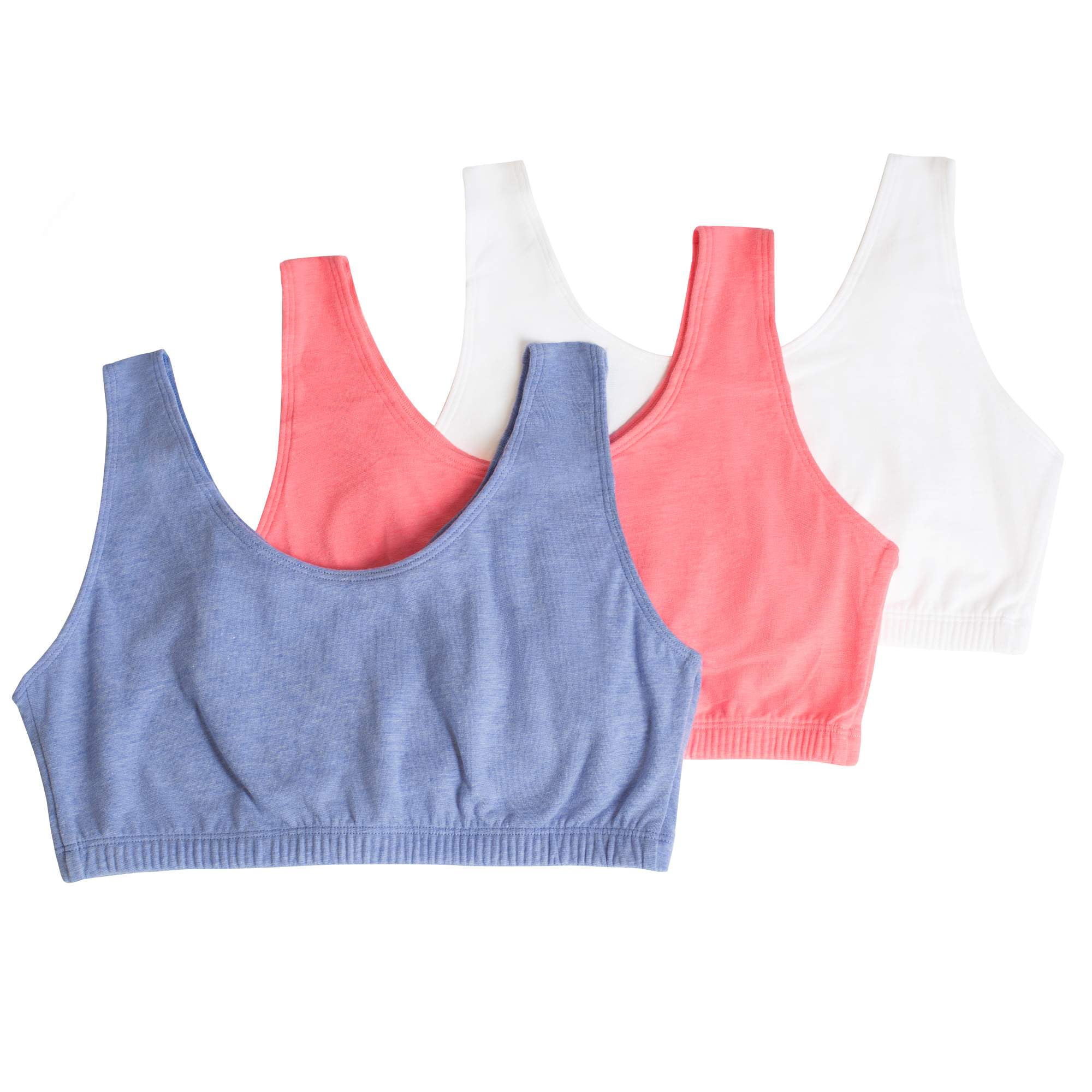 Fruit of the Loom Women's Tank Style Cotton Sports Bra, 3-Pack, Style ...