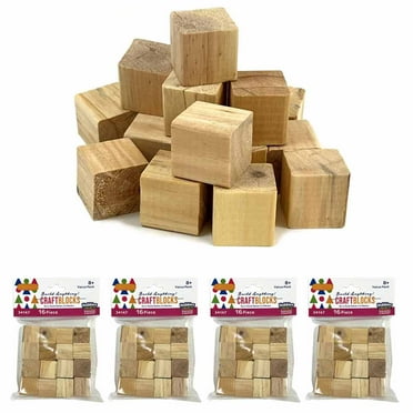 SEUNMUK 400 Pcs 1 inch Natural Unfinished Wood Blocks, 25mm Small ...
