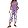 Capri Sets Women 2 Piece Outfits Tiered Top and Capris Pants Summer ...