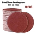10pcs 6inch 150mm Sanding Discs Grit 60- Polishing Pad & Sandpaper ...