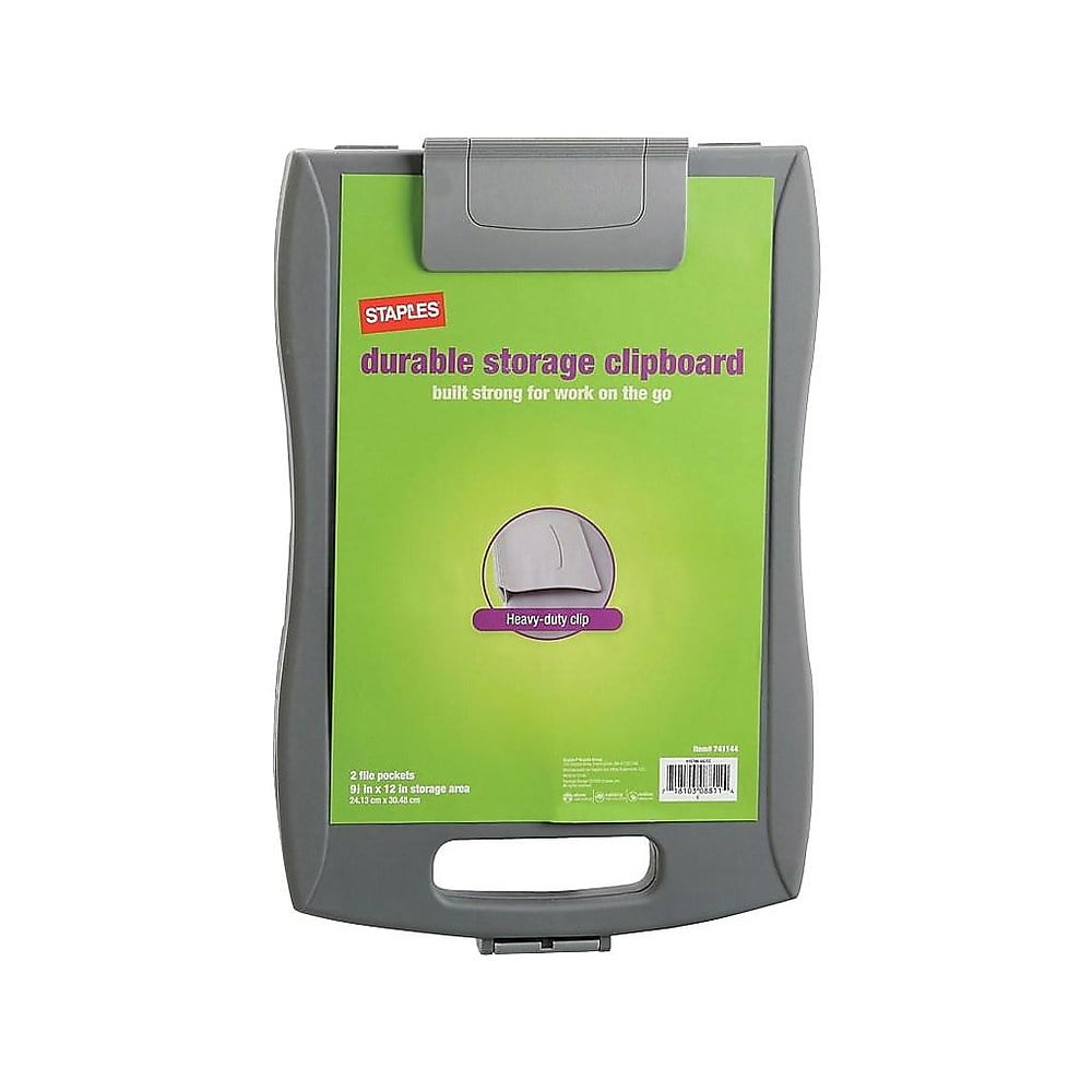 Staples Portable Storage Clipboard Gray 9-1/2" x 12" Each/Pack (15786 ...