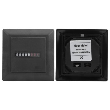 Rdeghly Digital Display Hour Meter AC 220‑240V 50Hz 0.3W 0-99, 999.99h Stable Timer Tool ...