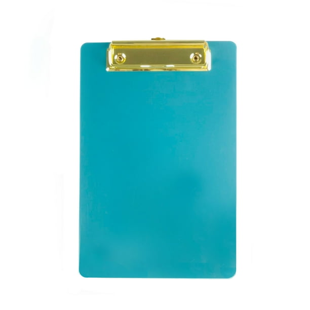 Pen + Gear Memo Size Plastic Clipboard, Teal with Gold Clip - Walmart.com