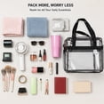 1Pc 11.4"x11.4"x6" Stadium Approved Clear Tote Bag with ID Card Holder ...