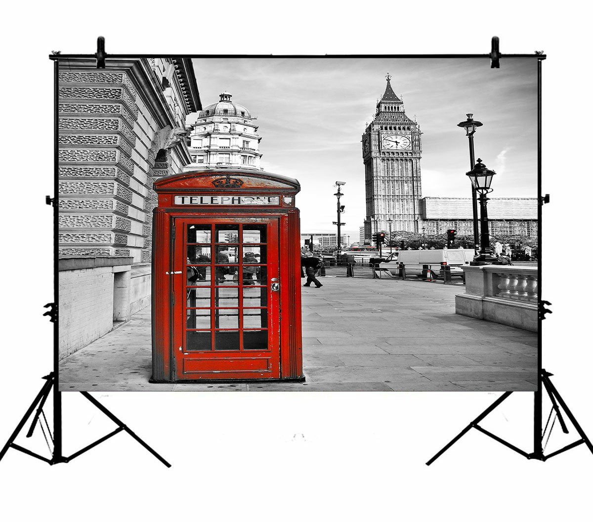 PHFZK 7x5ft Cityscape Backdrops, London Big Ben Telephone Photography ...