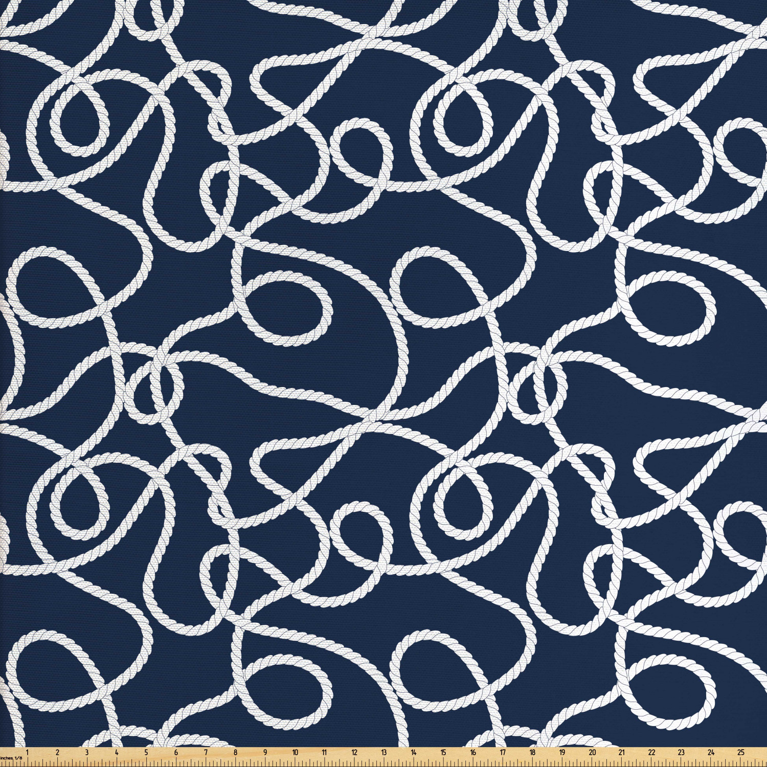 Navy Fabric by The Yard, Under the Sea Atlantic Ocean Inspired Tangled ...