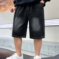 BOOMNY Toddler Boys Short Jeans Buttons Solid Color Wide Leg Denim ...