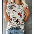 Cat Hello Kitty T-shirt Women Couples Cute Printing Trend Tops ...