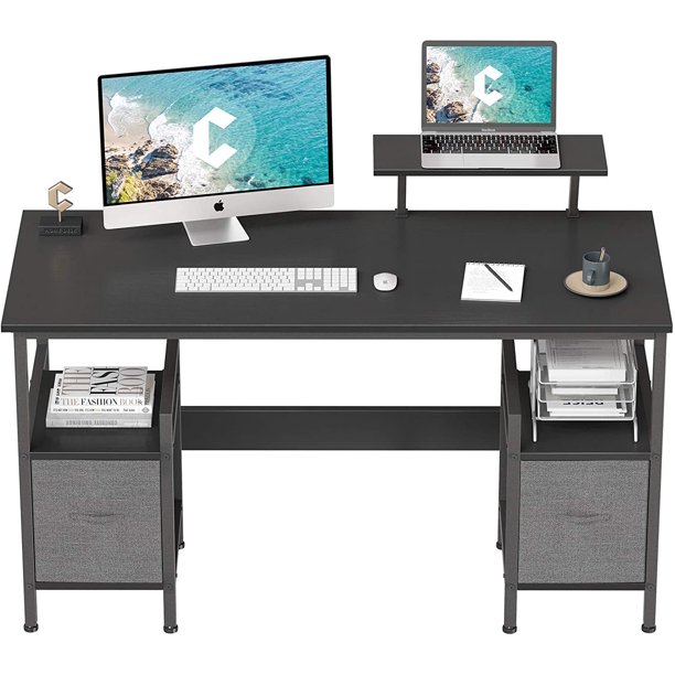 CubiCubi Multipurpose Computer Desk with Extra Storage Rack and ...