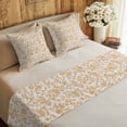 Bed Runner for Cal King Size Bed, Farmhouse Orange 3 Pcs Bedding Runner ...